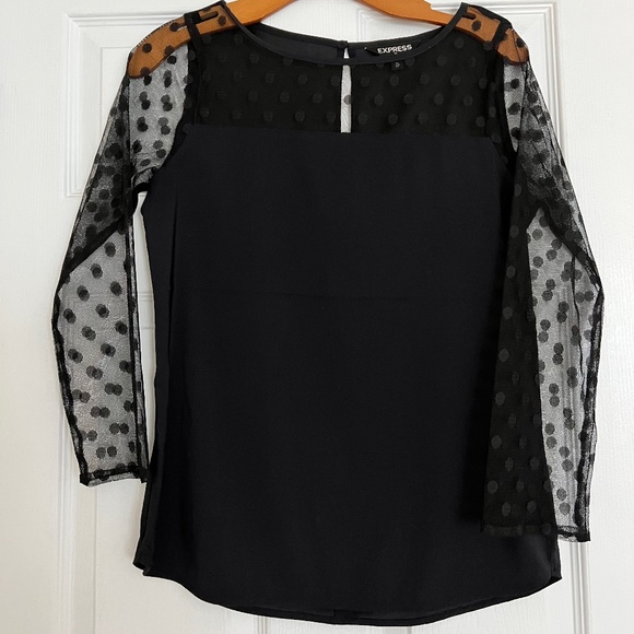 Express | Tops | Express Satin And Sheer Top | Poshmark